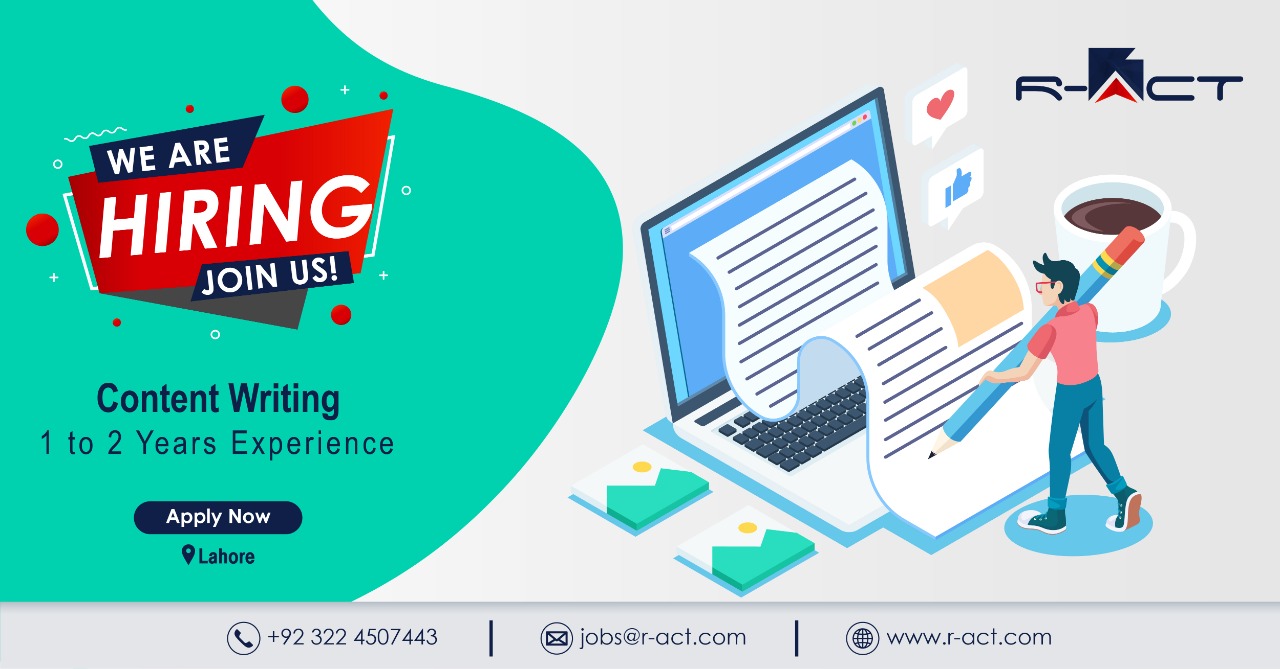 Content Writer | Job in Lahore, Pakistan | R-ACT